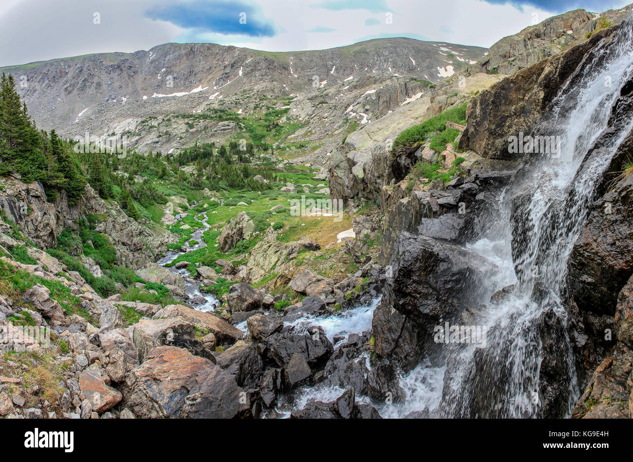 Rocky Mountain Waterfall Stock Photo - Alamy