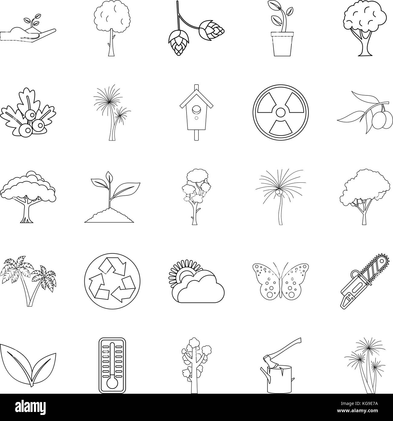 Grove icons set, outline style Stock Vector Image & Art - Alamy