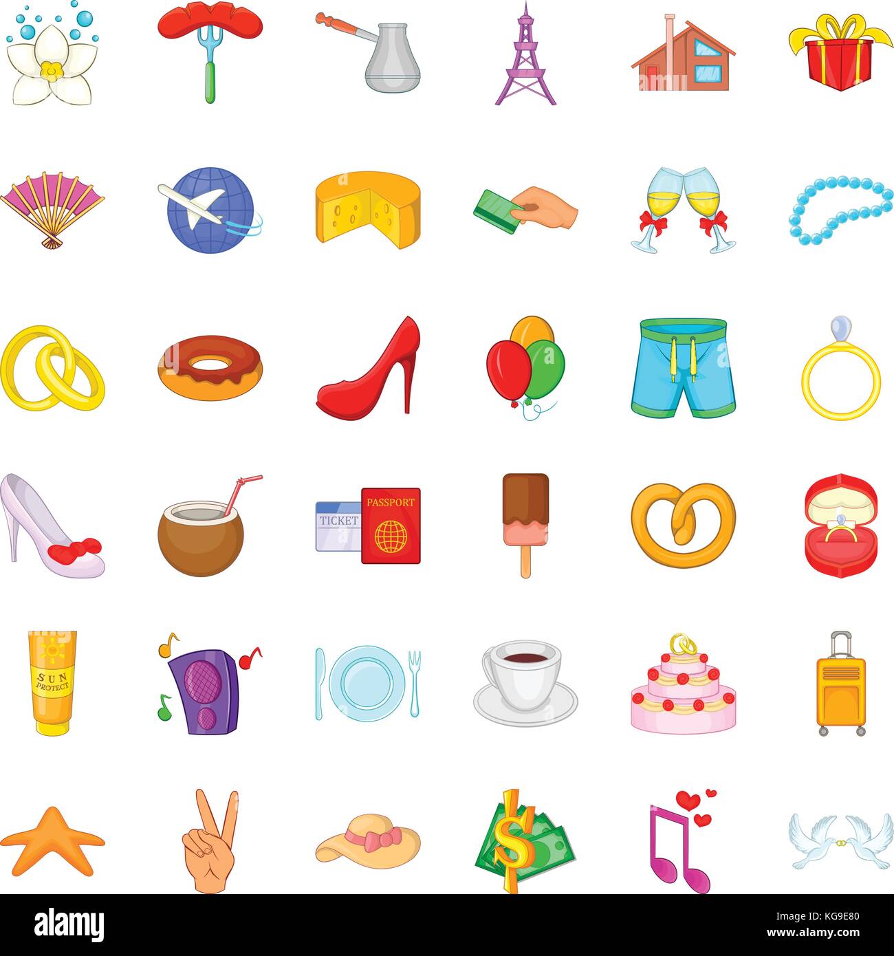 Love icons set, cartoon style Stock Vector Image & Art - Alamy