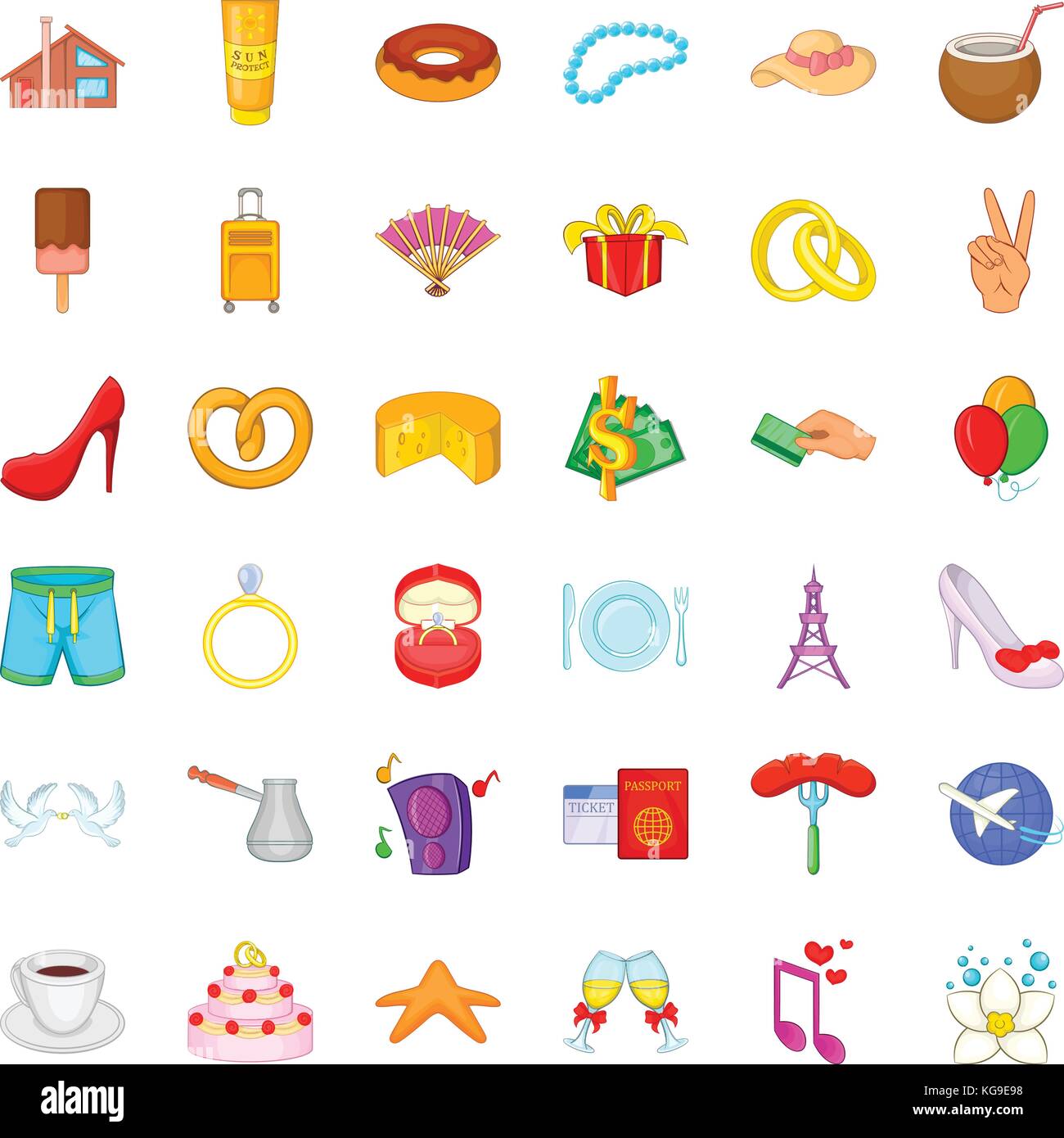 Romance icons set, cartoon style Stock Vector Image & Art - Alamy