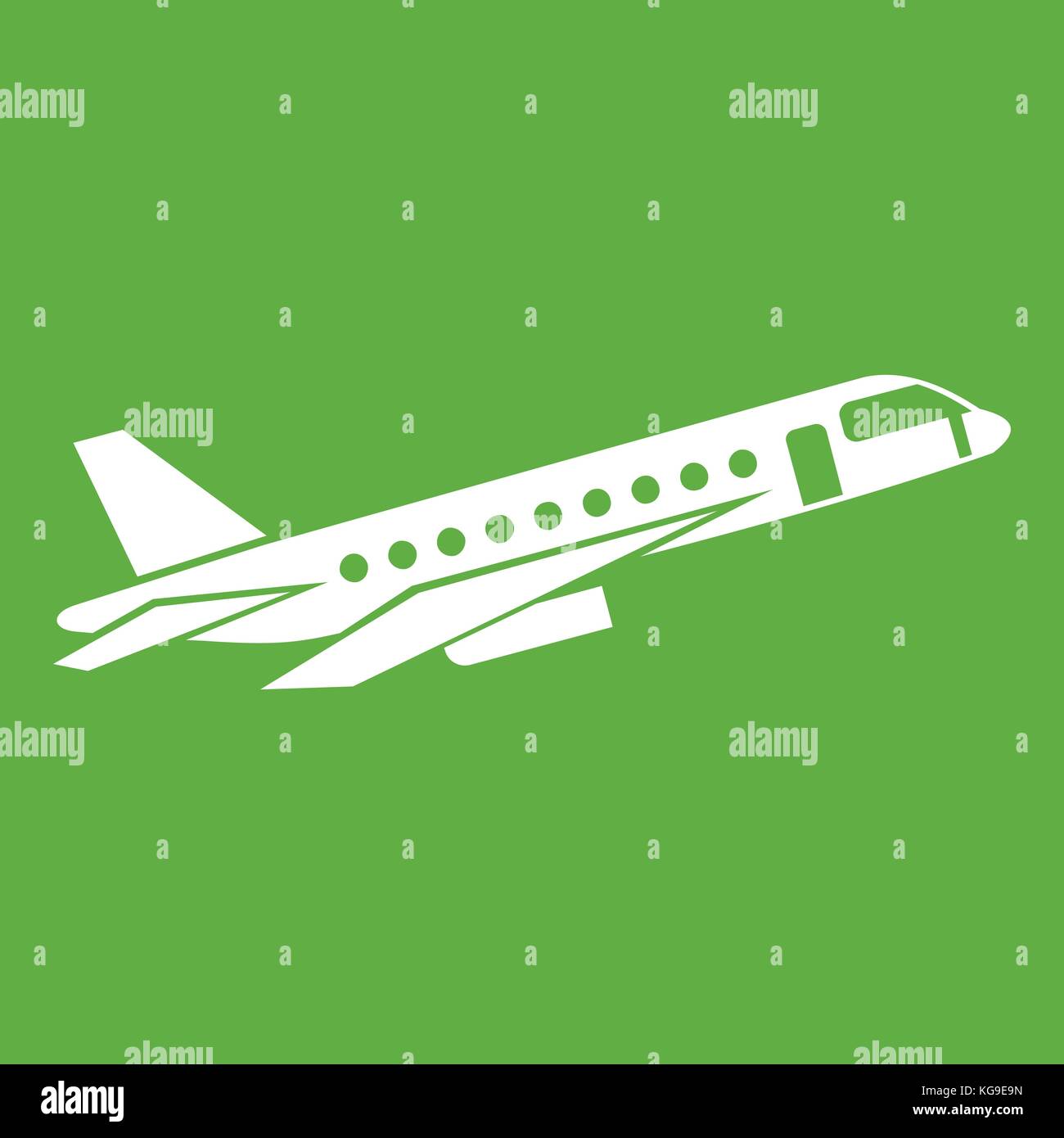 Airplane taking off icon green Stock Vector Image & Art - Alamy