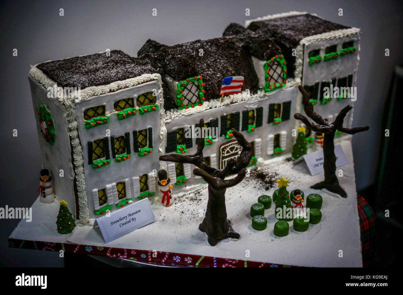 Fancy Gingerbread houses at Liberty Place Stock Photo - Alamy