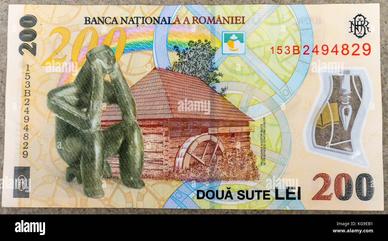 Romanian lei bank notes hi-res stock photography and images - Alamy