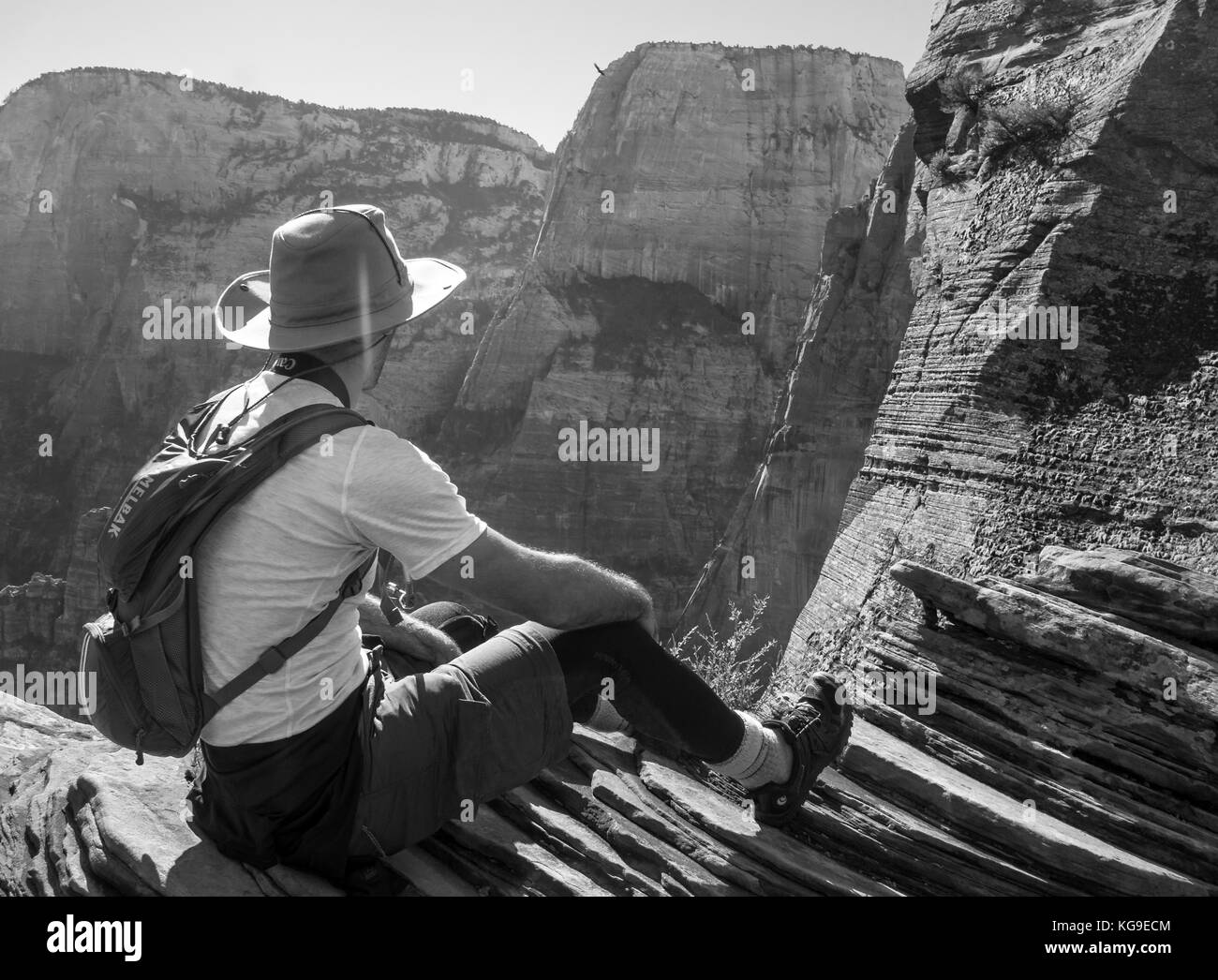 Backpacking view Black and White Stock Photos & Images - Alamy