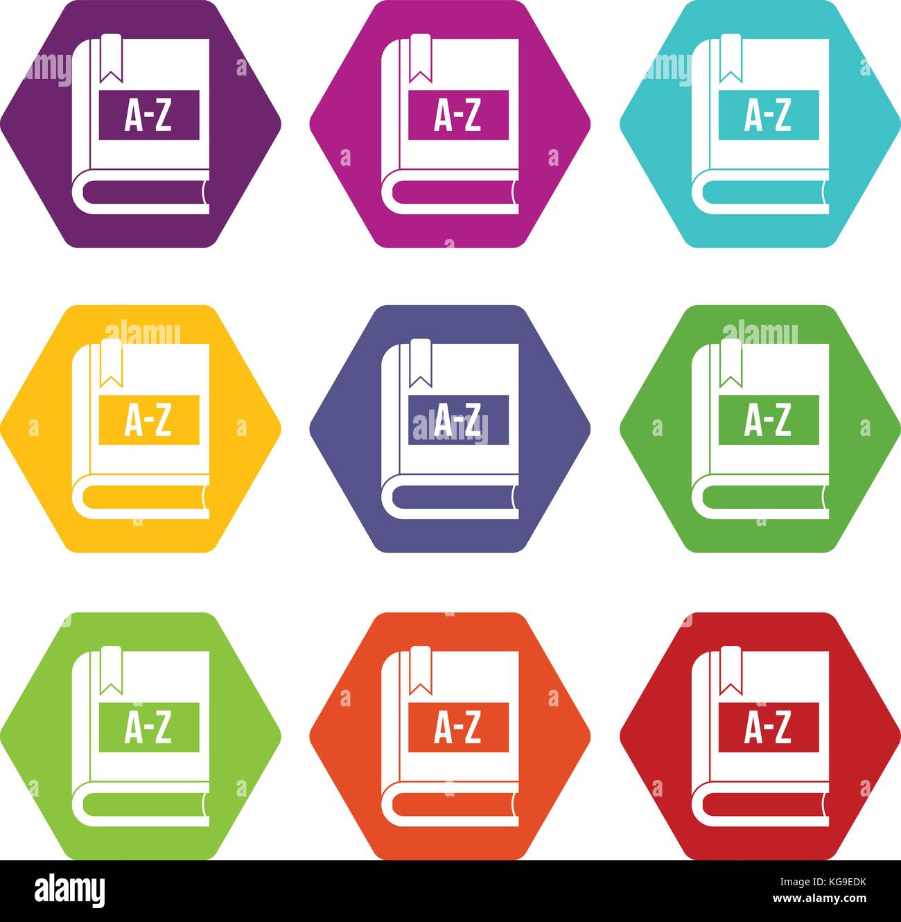 Dictionary book icon set color hexahedron Stock Vector Image & Art - Alamy