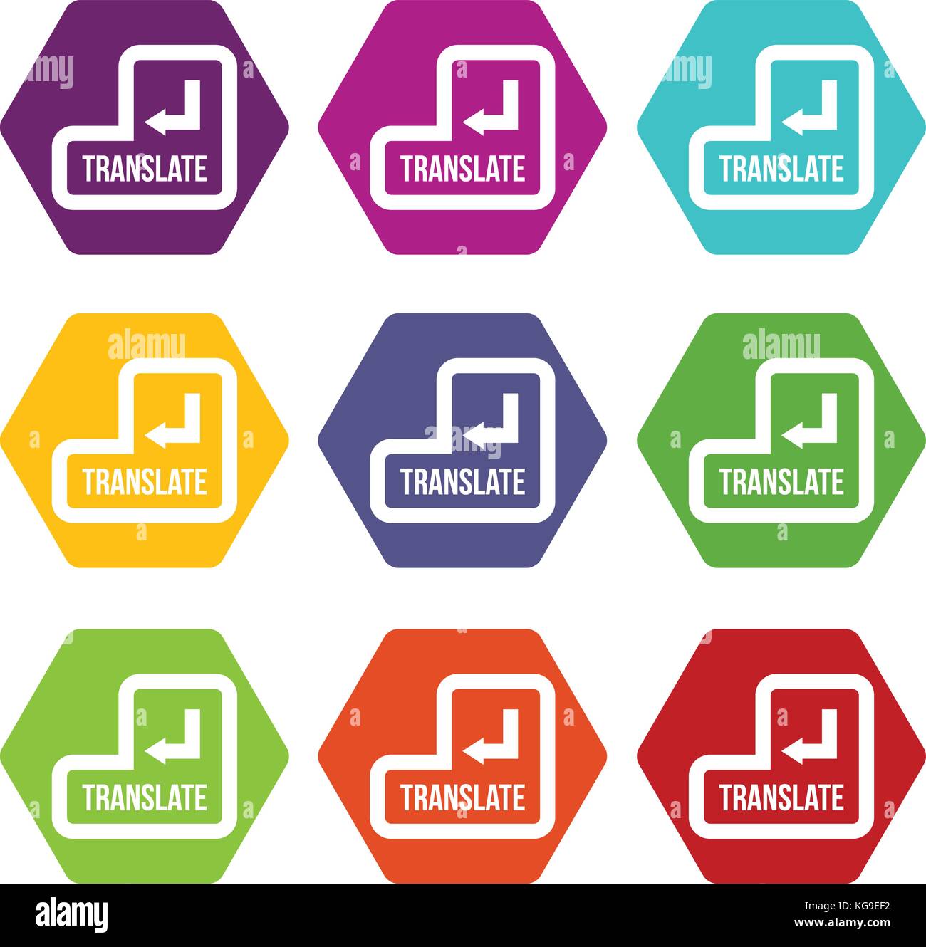 Translate button icon set color hexahedron Stock Vector Image & Art - Alamy