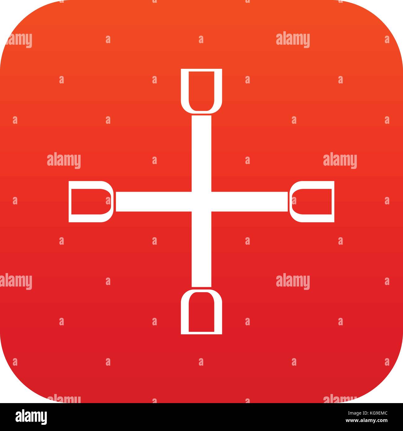 Wheel wrench cross icon digital red Stock Vector Image & Art - Alamy
