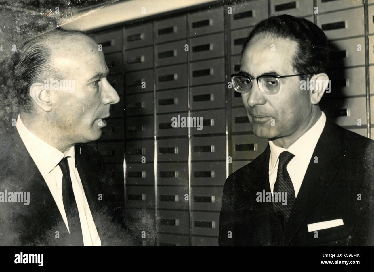 Italian politicians Guido Carli and Emilio Colombo Stock Photo - Alamy