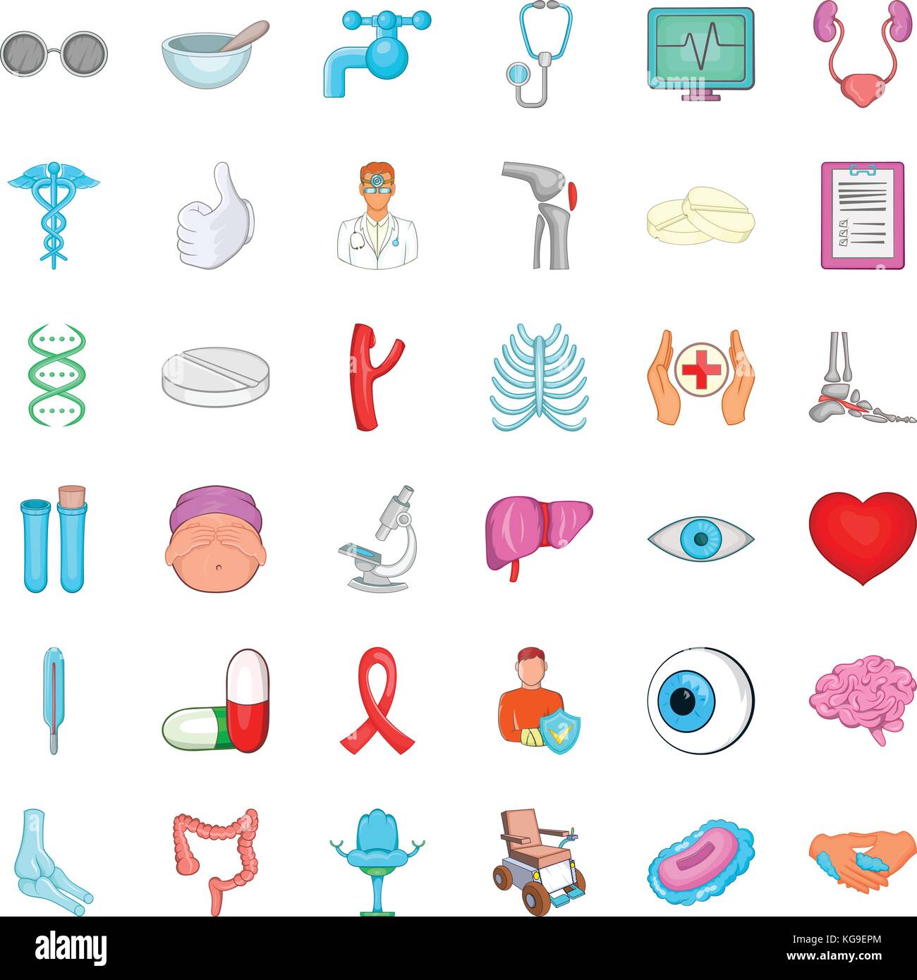 Doctor icons set, cartoon style Stock Vector Image & Art - Alamy
