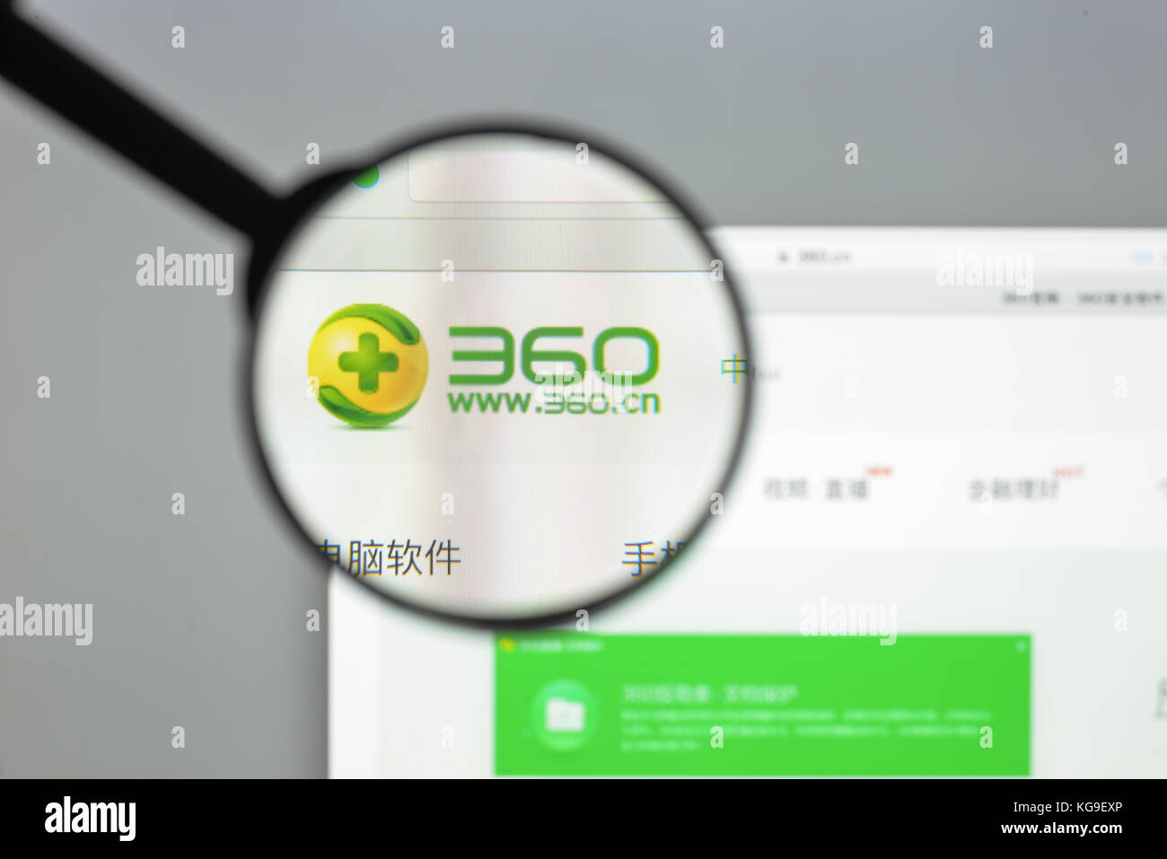 Milan, Italy - August 10, 2017: 360 website homepage. 360 logo visible ...