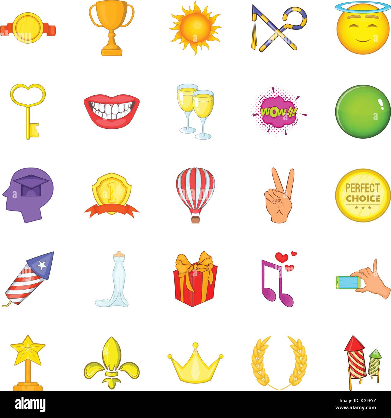 Glory icons set, cartoon style Stock Vector Image & Art - Alamy