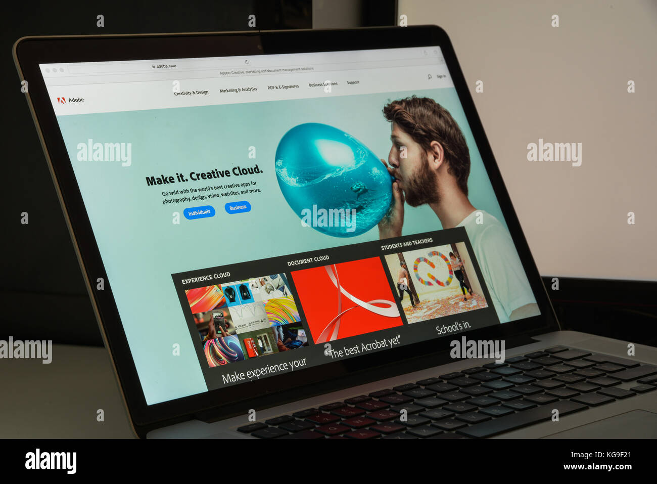 Milan, Italy - August 10, 2017: Adobe website homepage. Adobe logo ...