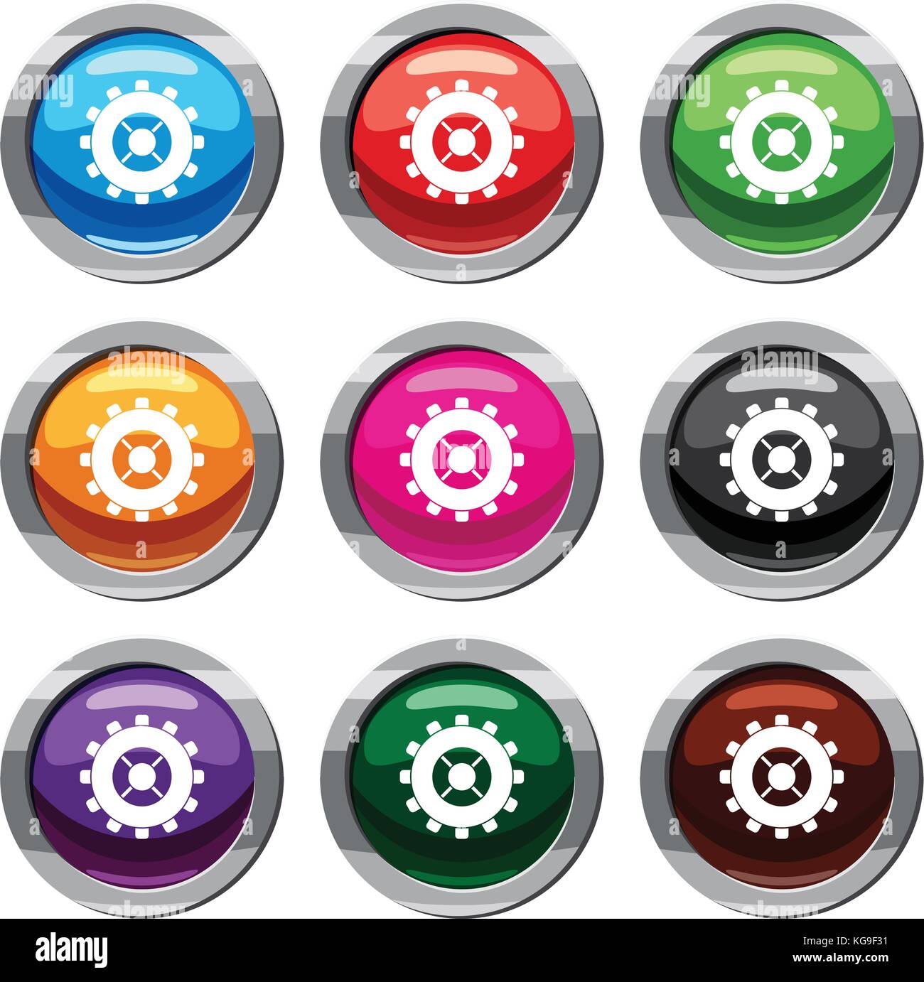 Gear set 9 collection Stock Vector Image & Art - Alamy