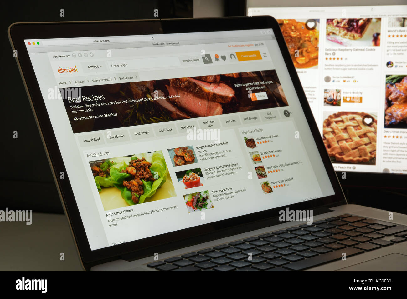 Milan, Italy - August 10, 2017: Allrecipes website homepage. It is a ...