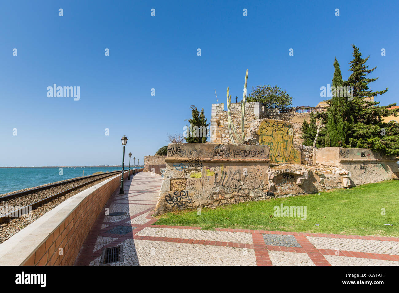 Views from the waterfront of Faro on the coast of southern Portugal ...