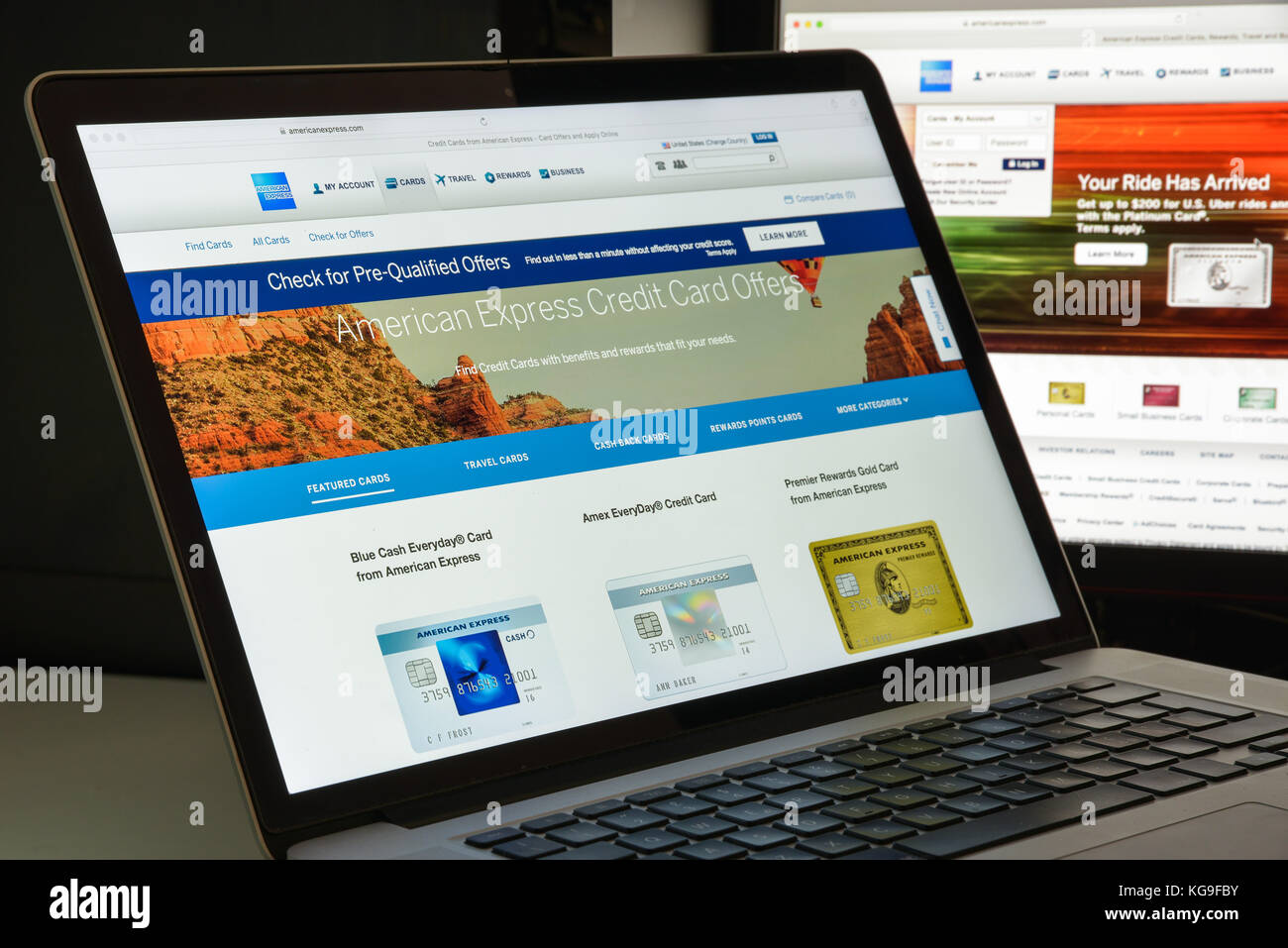 Milan, Italy - August 10, 2017: American express bank website homepage ...