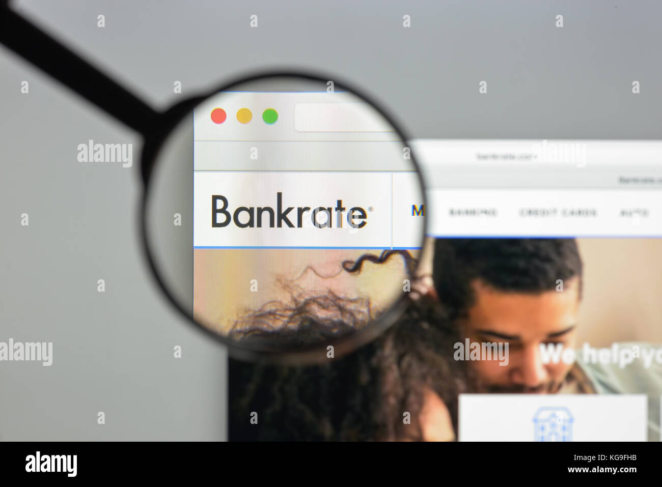 Milan, Italy - August 10, 2017: Bankrate website homepage. It is a ...