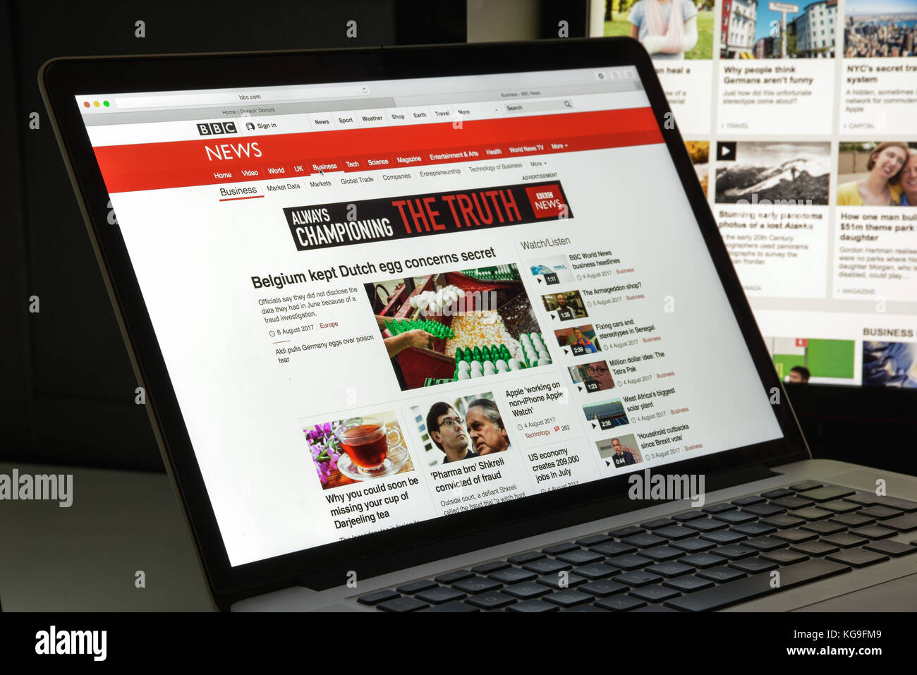 Milan, Italy - August 10, 2017: BBC website homepage. It is a British ...