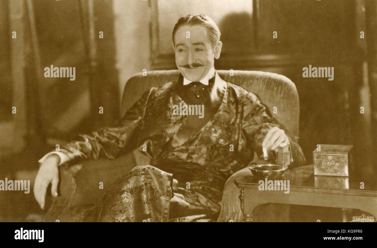 American actor Adolphe Menjou in the silent movie Forbidden Paradise ...