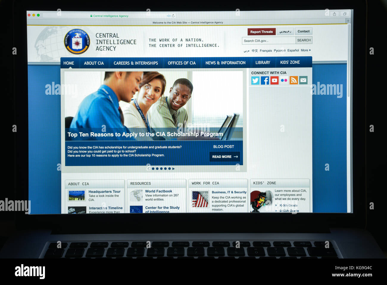 Milan, Italy - August 10, 2017: Cia website homepage. It is a civilian ...