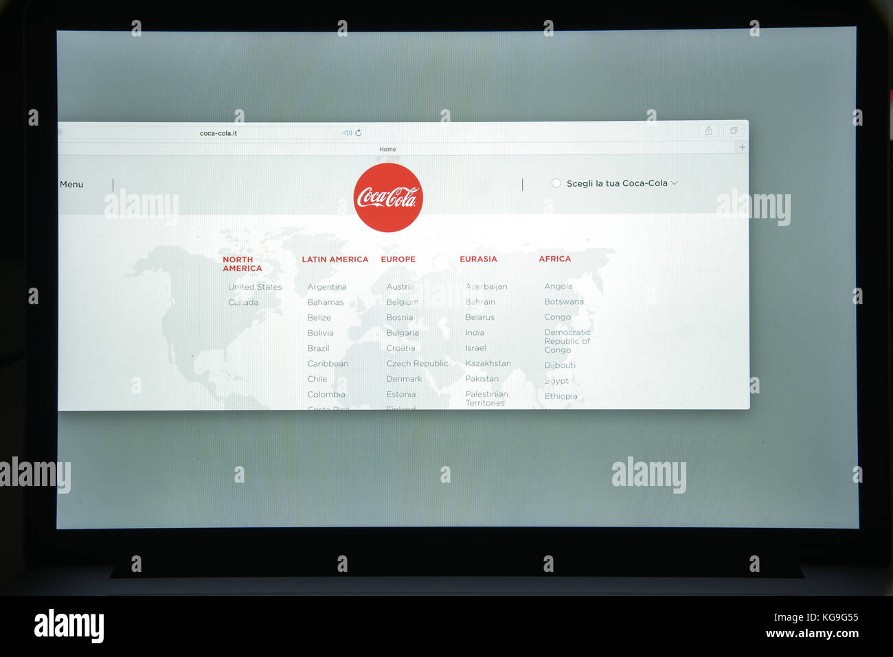 Milan, Italy - August 10, 2017: Coca cola website homepage. It is is a ...