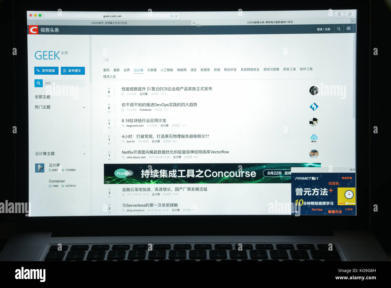 Milan, Italy - August 10, 2017: Csdn website homepage. It is one of the ...