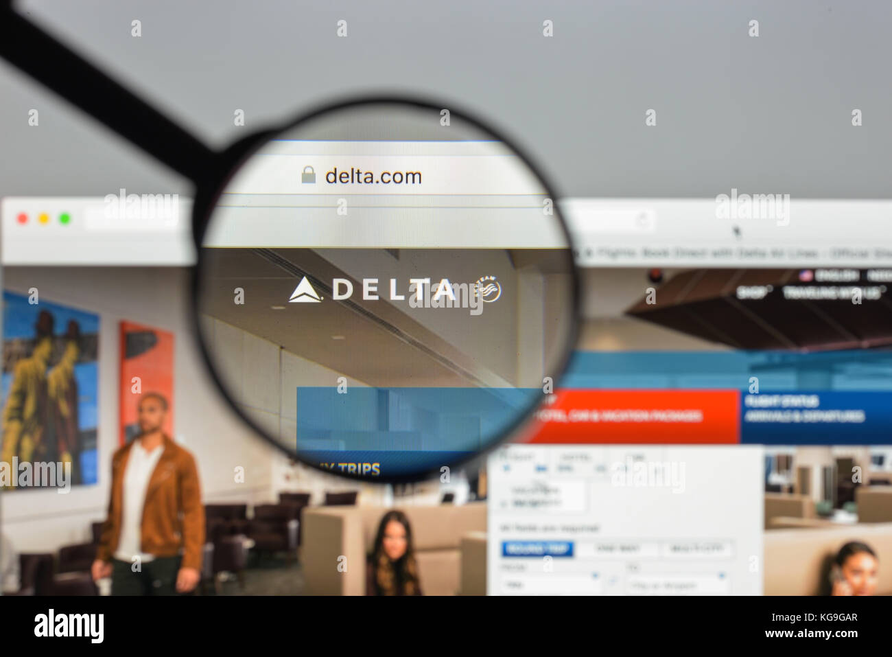 Milan, Italy - August 10, 2017: Delta website homepage. It is a major ...