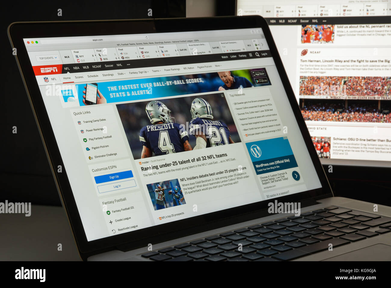 Milan, Italy - August 10, 2017: Espn website homepage. It is a U.S ...