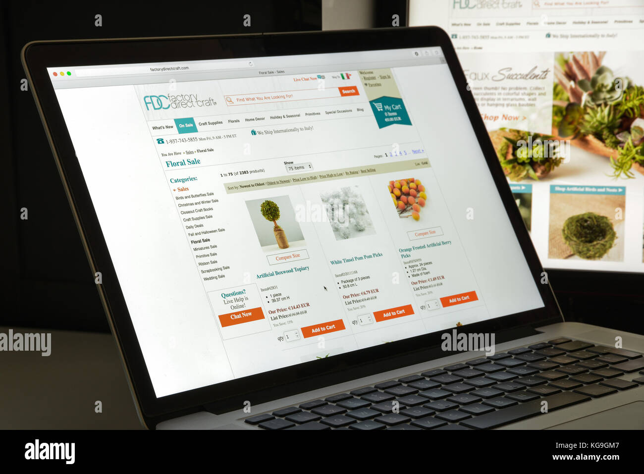 Milan, Italy - August 10, 2017: factorydirectcraft.com website homepage ...