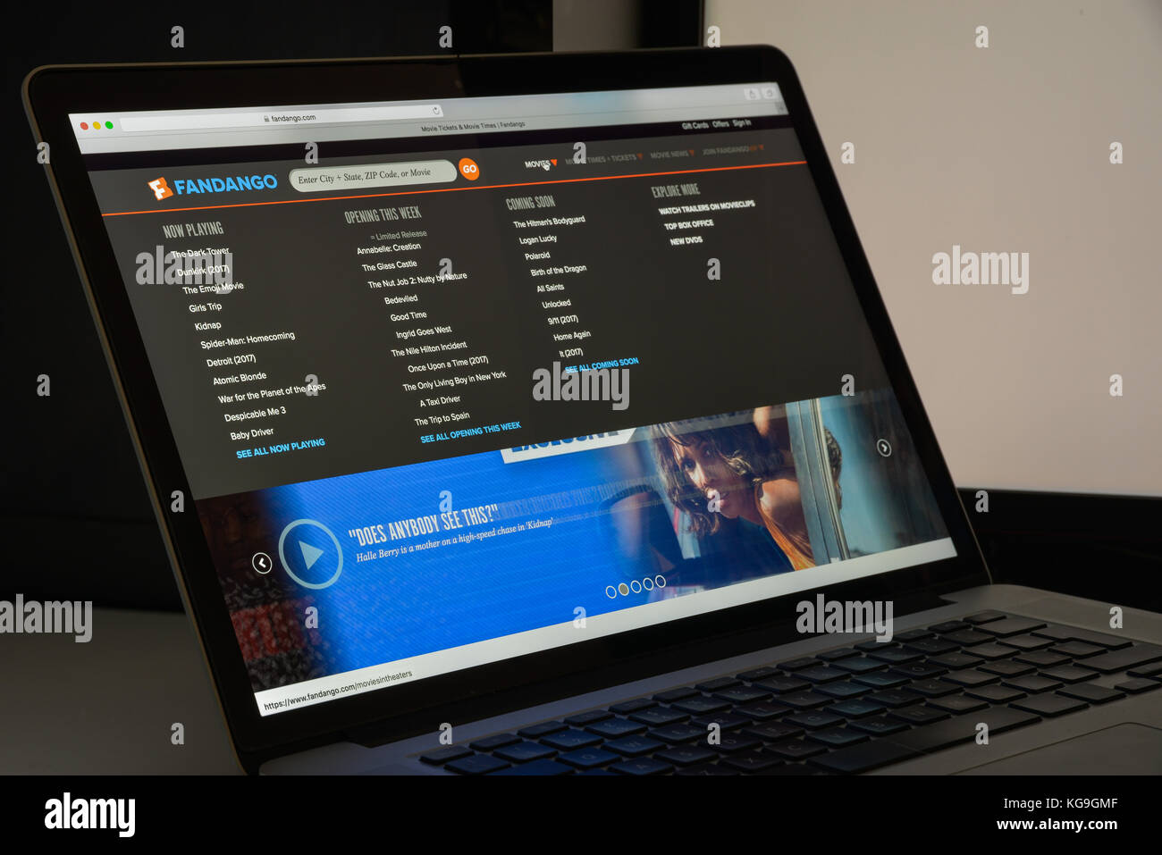 Milan, Italy - August 10, 2017: Fandango website homepage. It is an ...