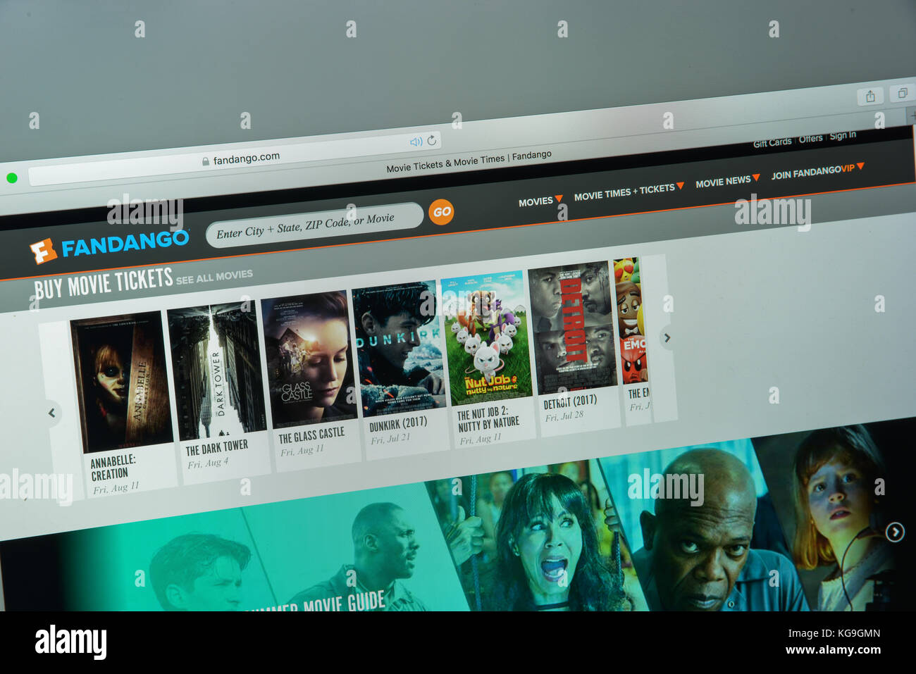 Milan, Italy - August 10, 2017: Fandango website homepage. It is an ...