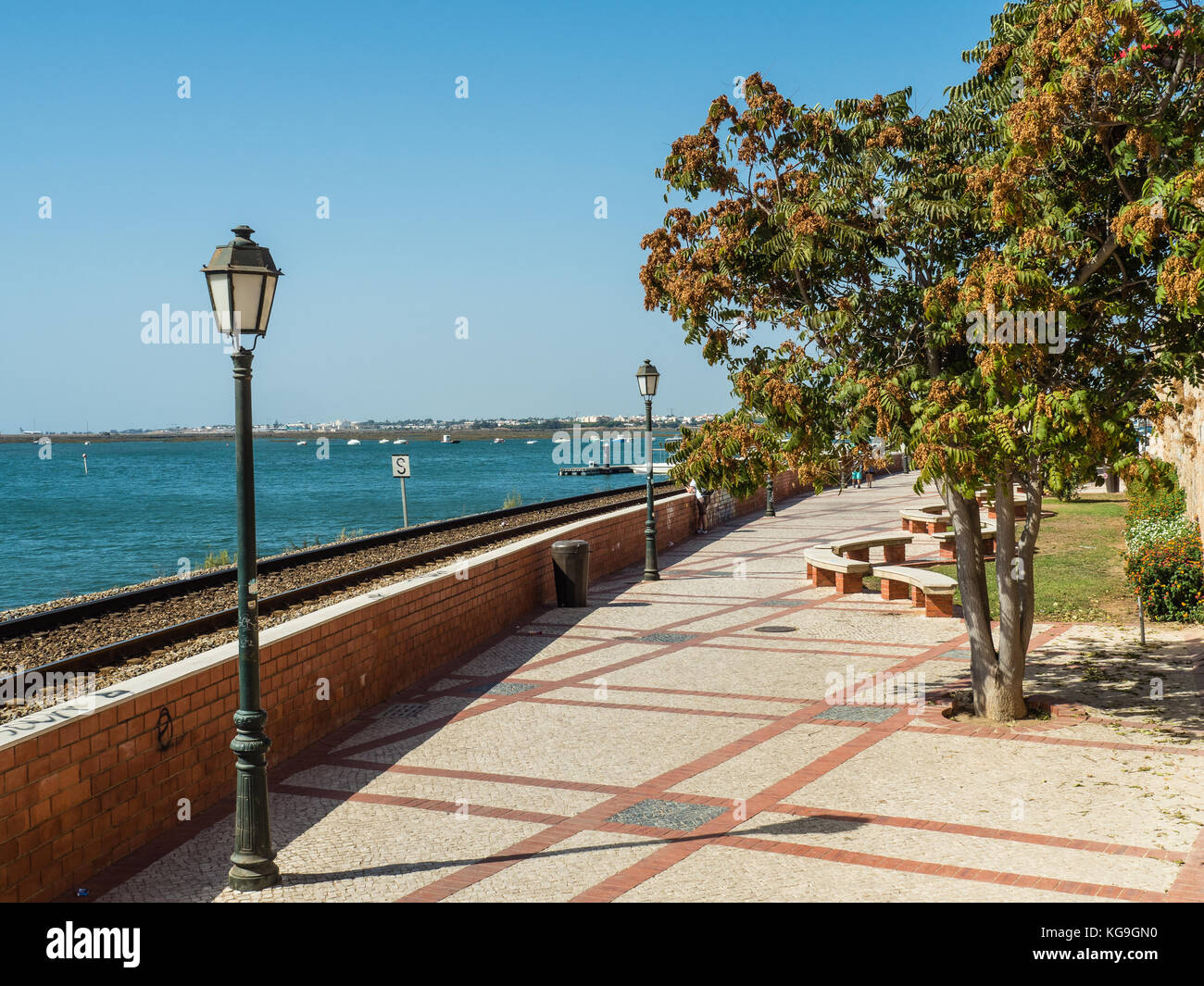 Views from the waterfront of Faro on the coast of southern Portugal ...