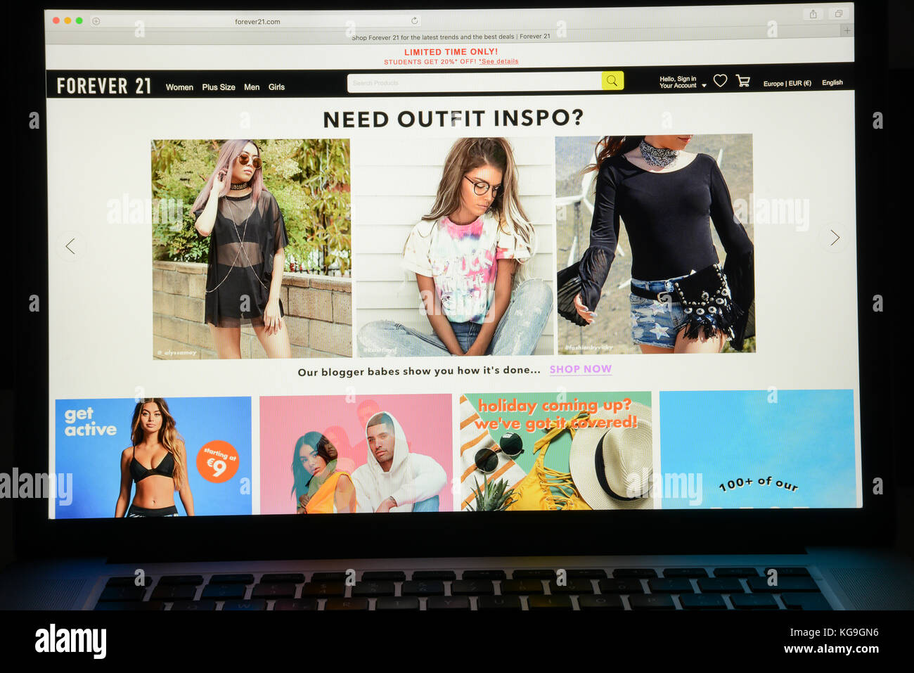 Milan, Italy - May 7, 2017: Forever 21 website homepage. It's a fashion ...