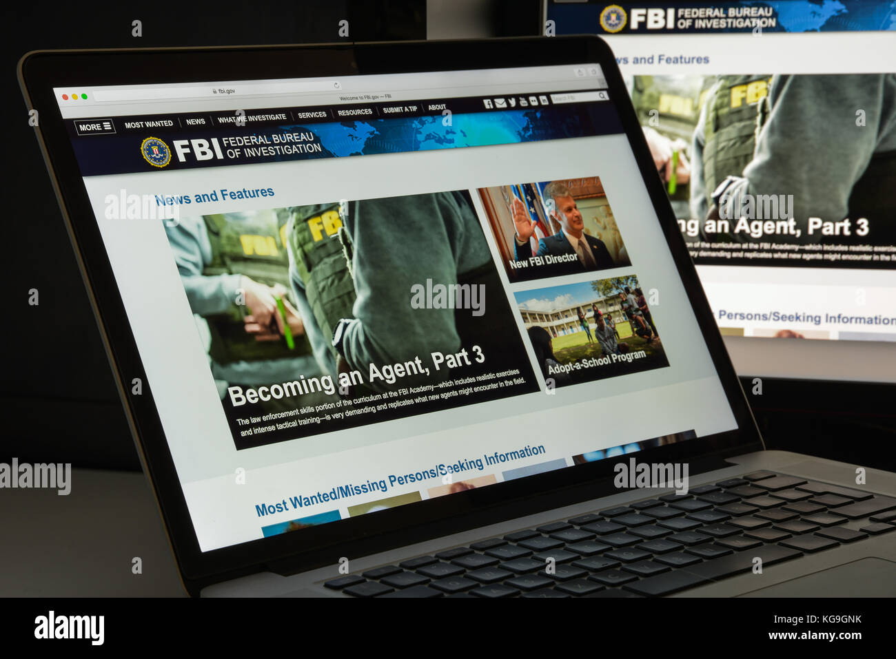 Milan, Italy - August 10, 2017: Fbi website homepage. It is the ...