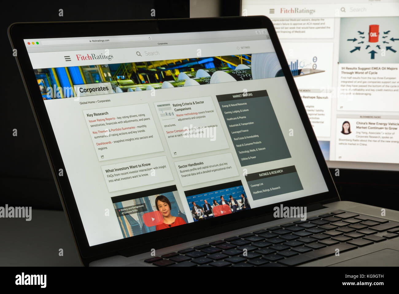 Milan, Italy - August 10, 2017: Fitch ratings website homepage. It is ...