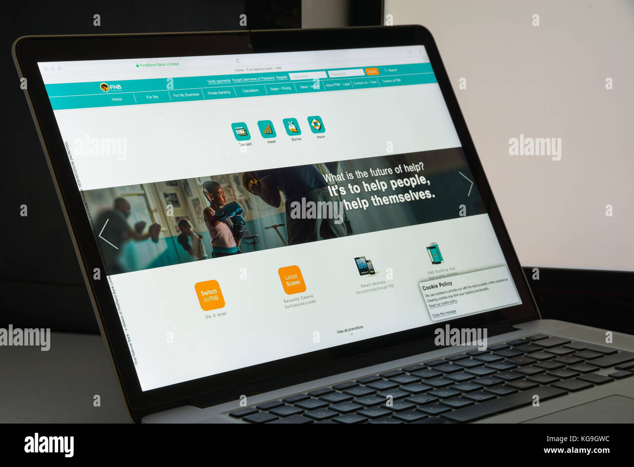 Milan, Italy - August 10, 2017: FNB bank website homepage. It is one of ...