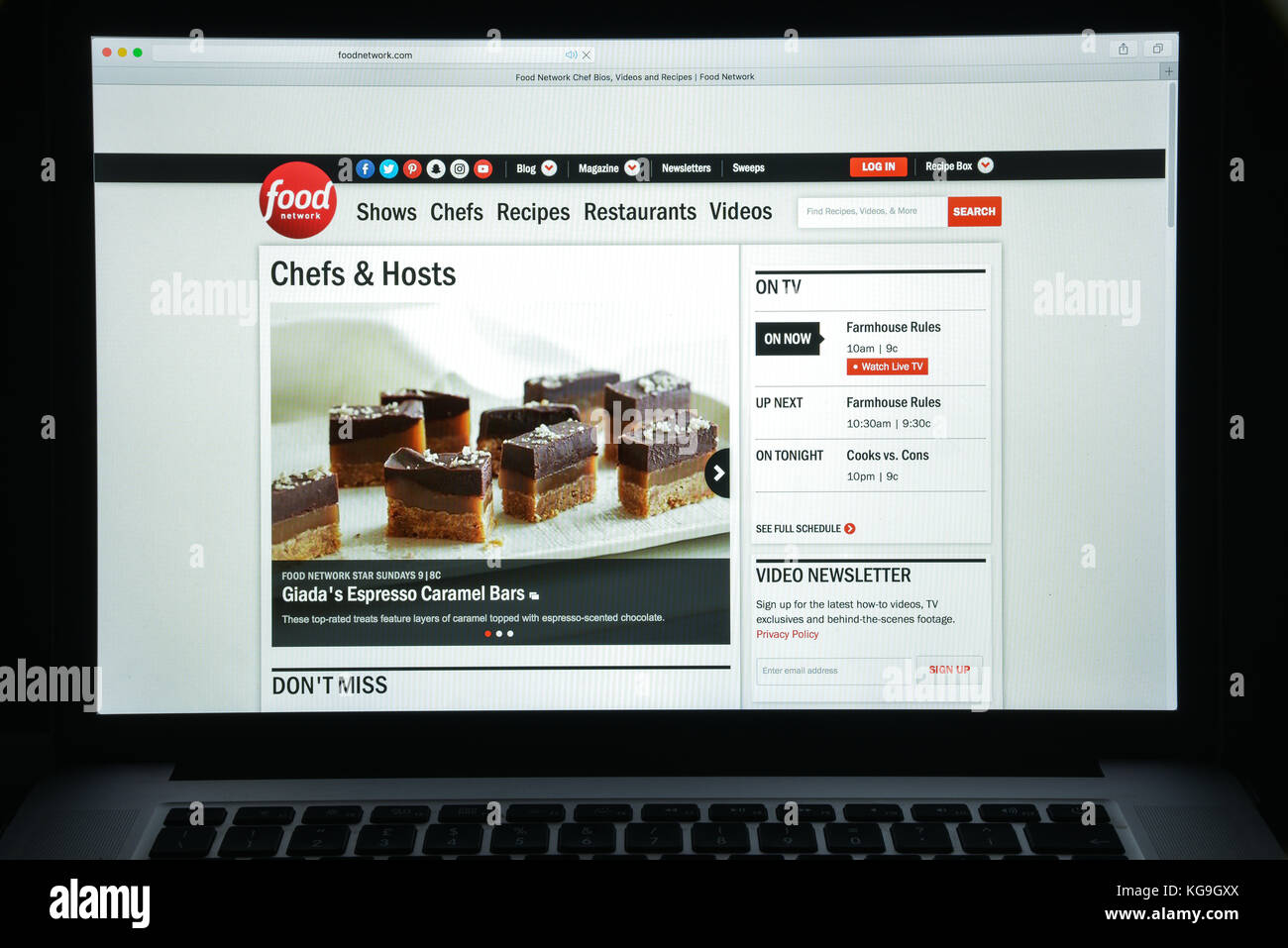 Milan, Italy - August 10, 2017: Foodnetwork website homepage. It is an ...