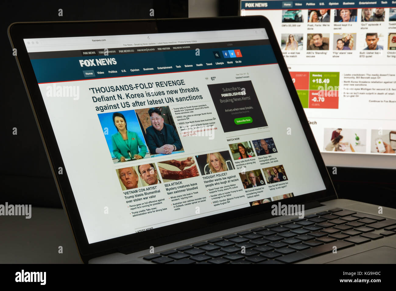 Milan, Italy - August 10, 2017: Foxnews website homepage. It is an ...