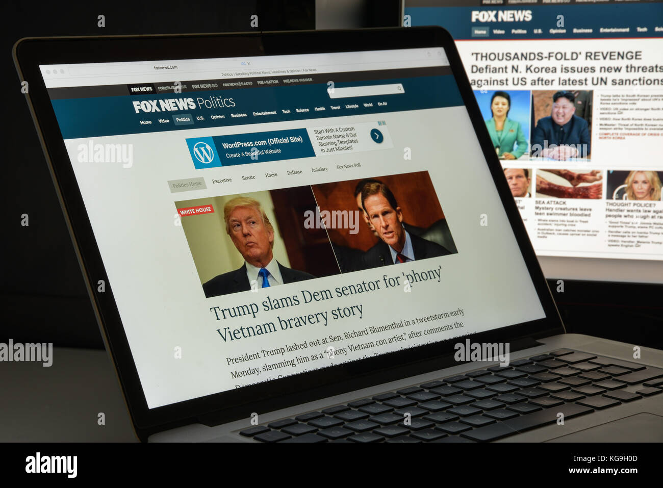 Milan, Italy - August 10, 2017: Foxnews website homepage. It is an ...