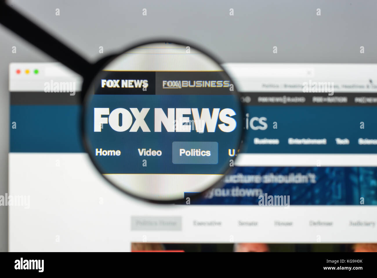 Milan, Italy - August 10, 2017: Foxnews website homepage. It is an ...