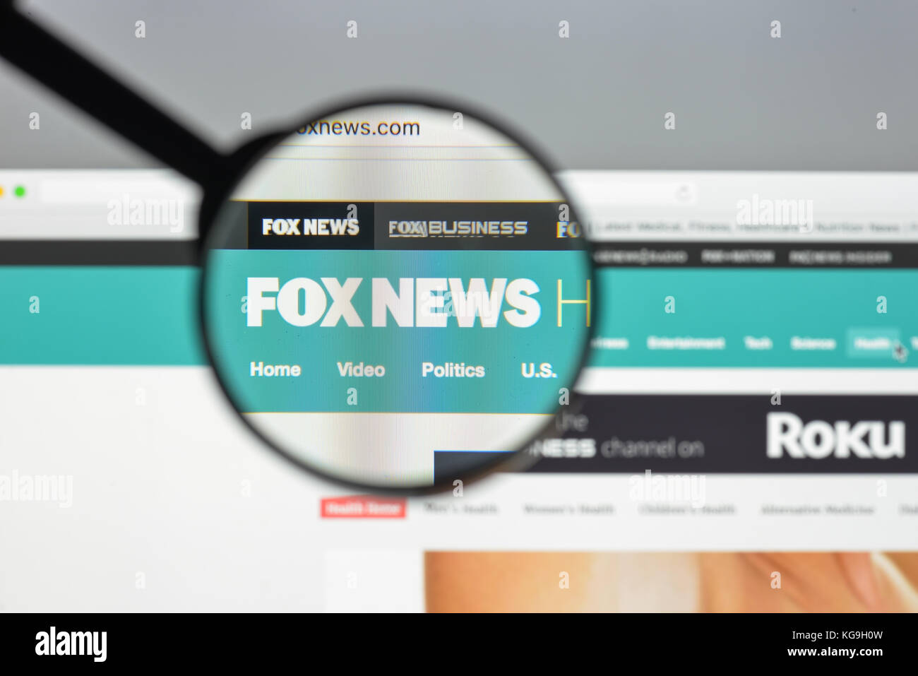 Milan, Italy - August 10, 2017: Foxnews website homepage. It is an ...