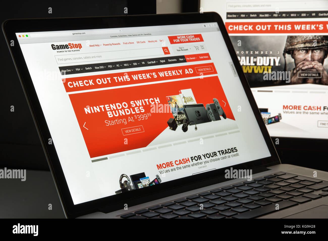 Milan, Italy - August 10, 2017: Gamestop.com website homepage. It is an ...