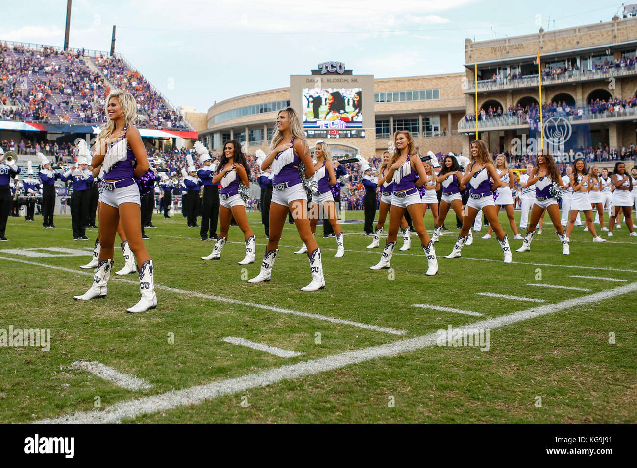 Fort Worth, Texas, USA. 4th Nov, 2017. Members of TCU's Showgirls team ...