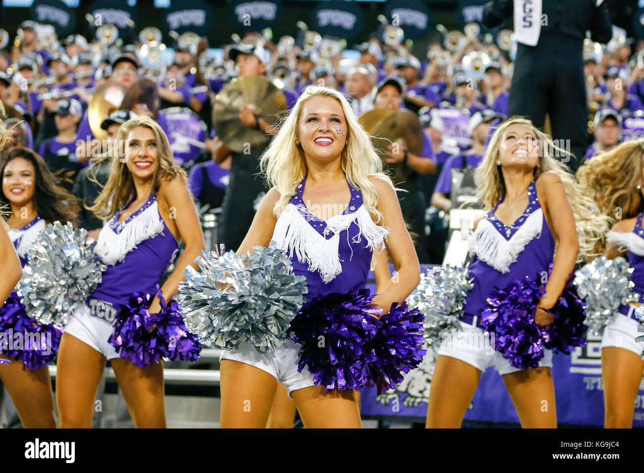 Fort Worth, Texas, USA. 4th Nov, 2017. Members of TCU's Showgirls team ...