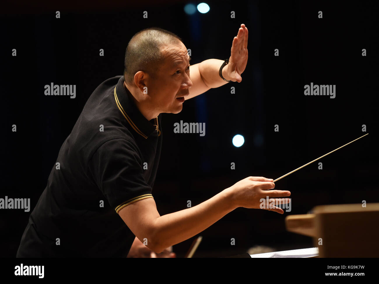 EXCLUSIVE - the Chinese conductor and composer Tan Dun onstage during a ...