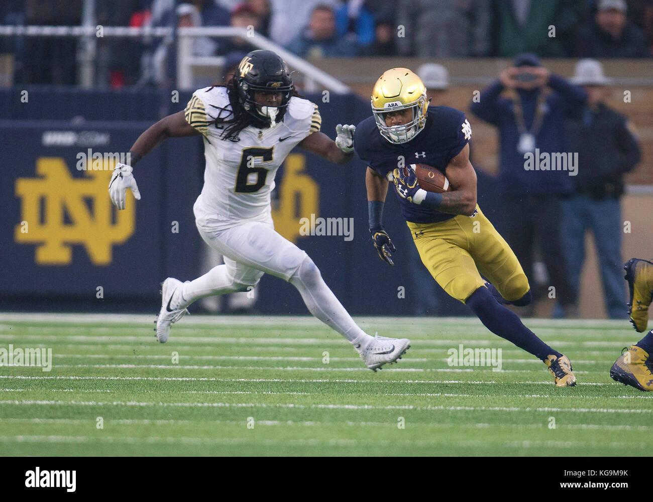 November 04, 2017: Notre Dame running back Deon McIntosh (38) runs with ...