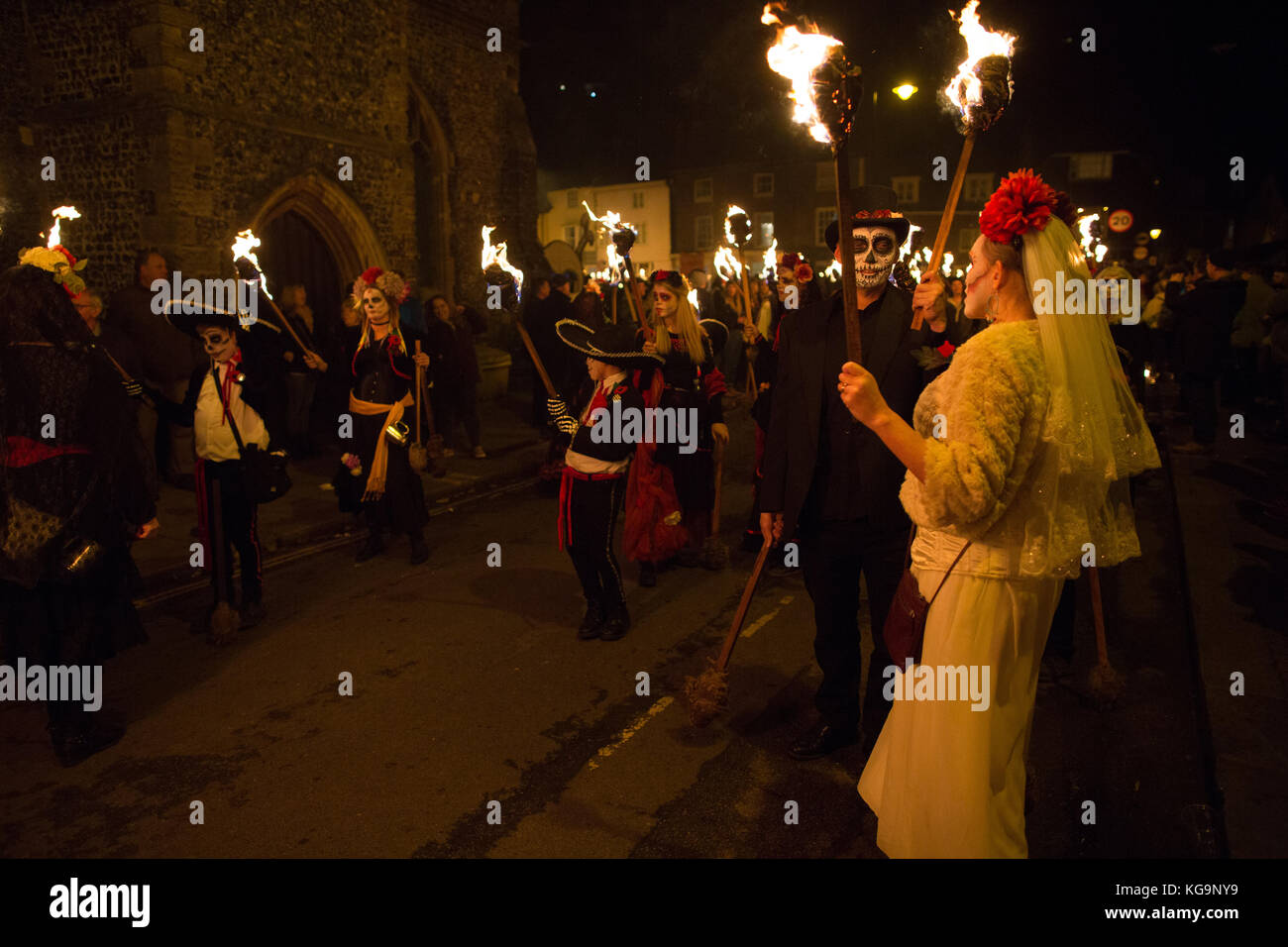 Lewes, UK 4th Nov. 2017 Bonfire night / Guy Fawkes Night in the East ...