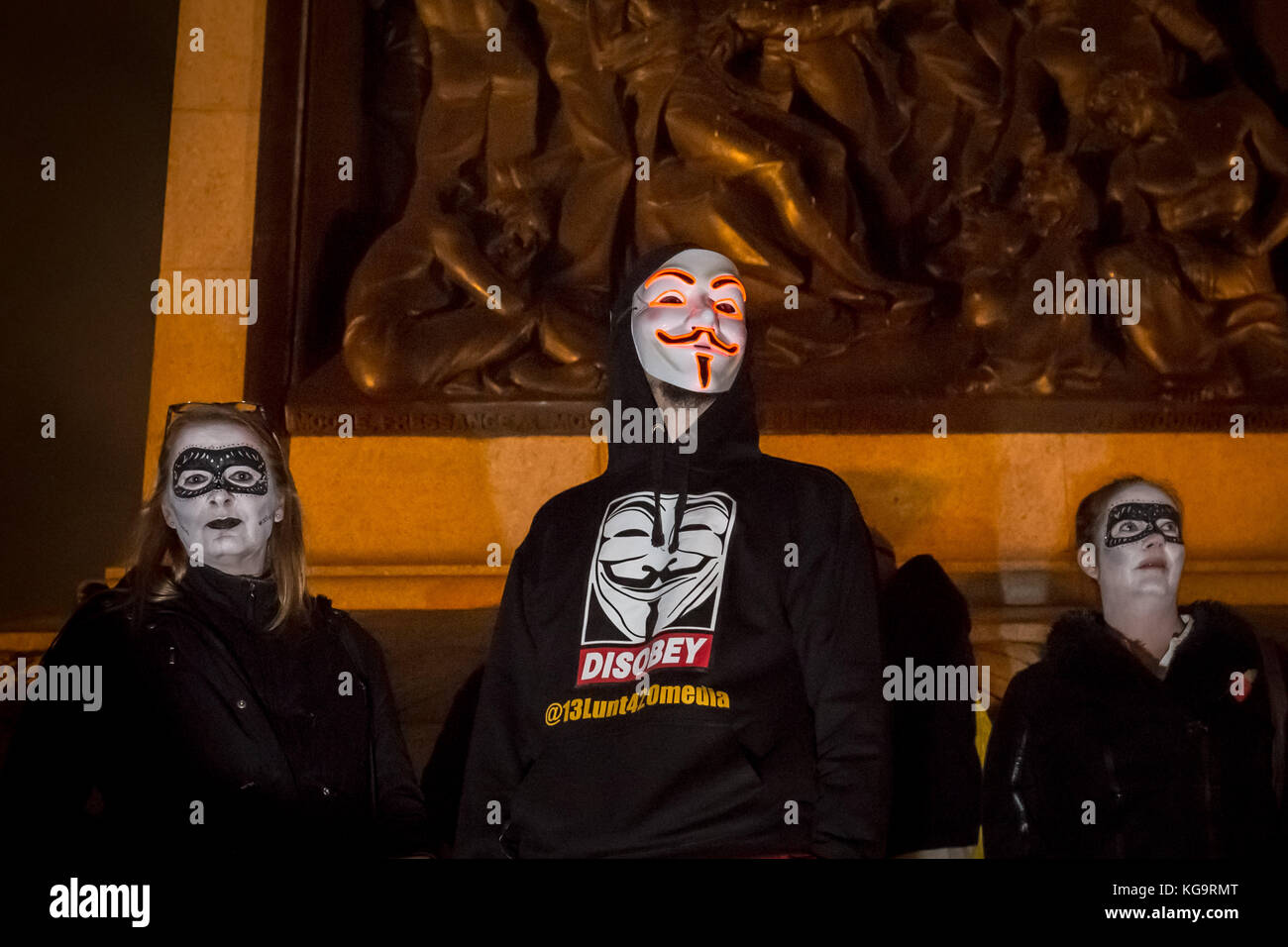 Mask masked anarchist protest hi-res stock photography and images - Alamy