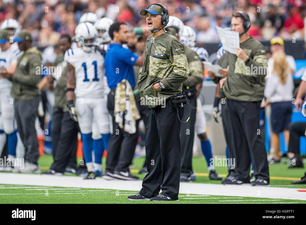 Houston, TX, USA. 5th Nov, 2017. Indianapolis Colts head coach Chuck ...