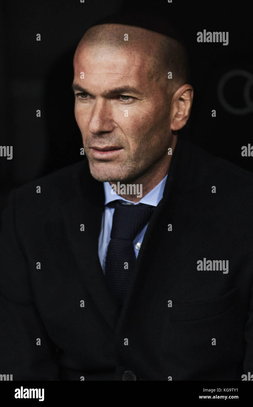 Madrid, Spain. 5th Nov, 2017. Zinedine Zidane (coach; Real Madrid) in ...